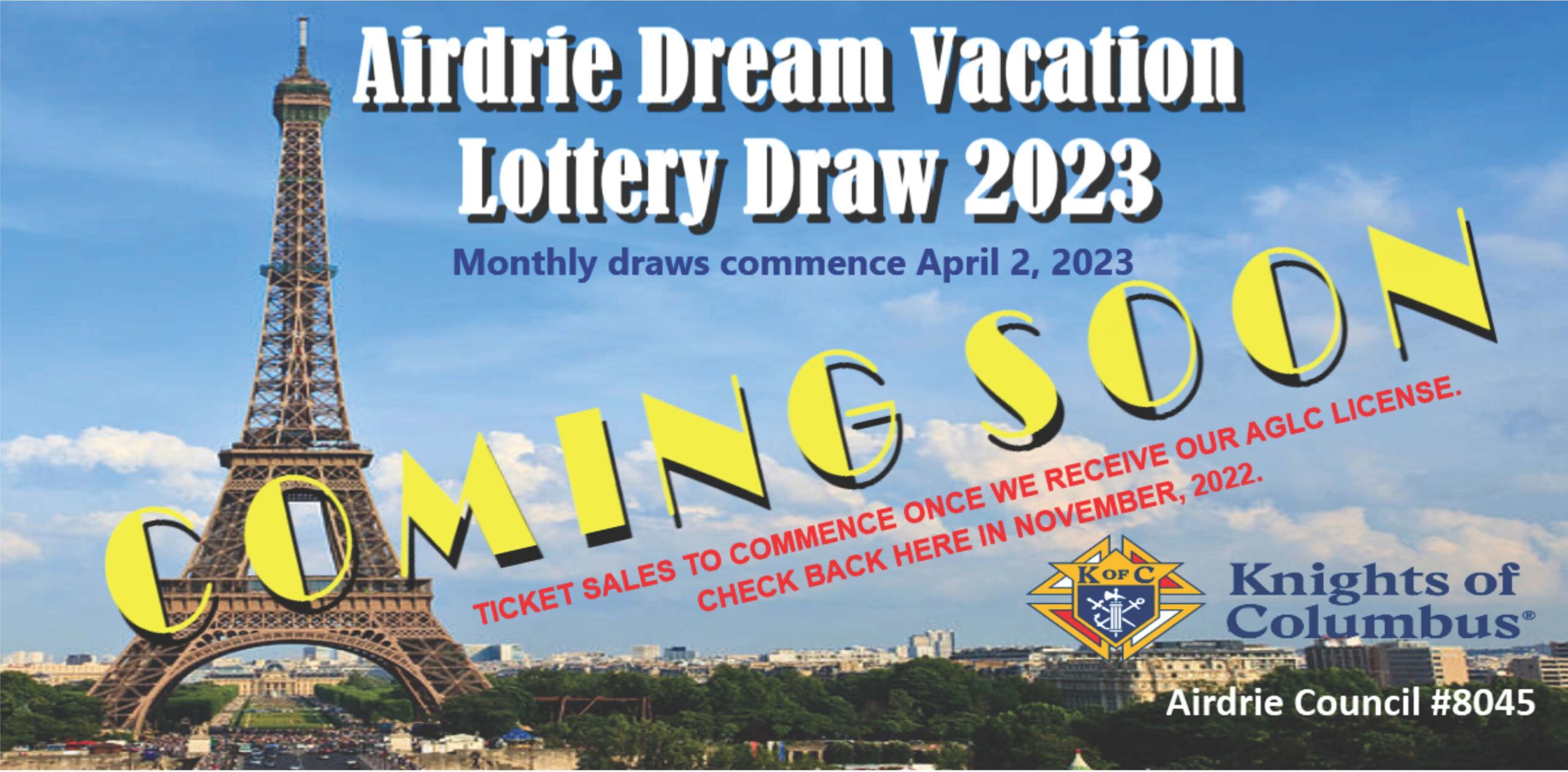 Airdrie Dream Vacation – AGLC License 580236(2022) 614455(2023)